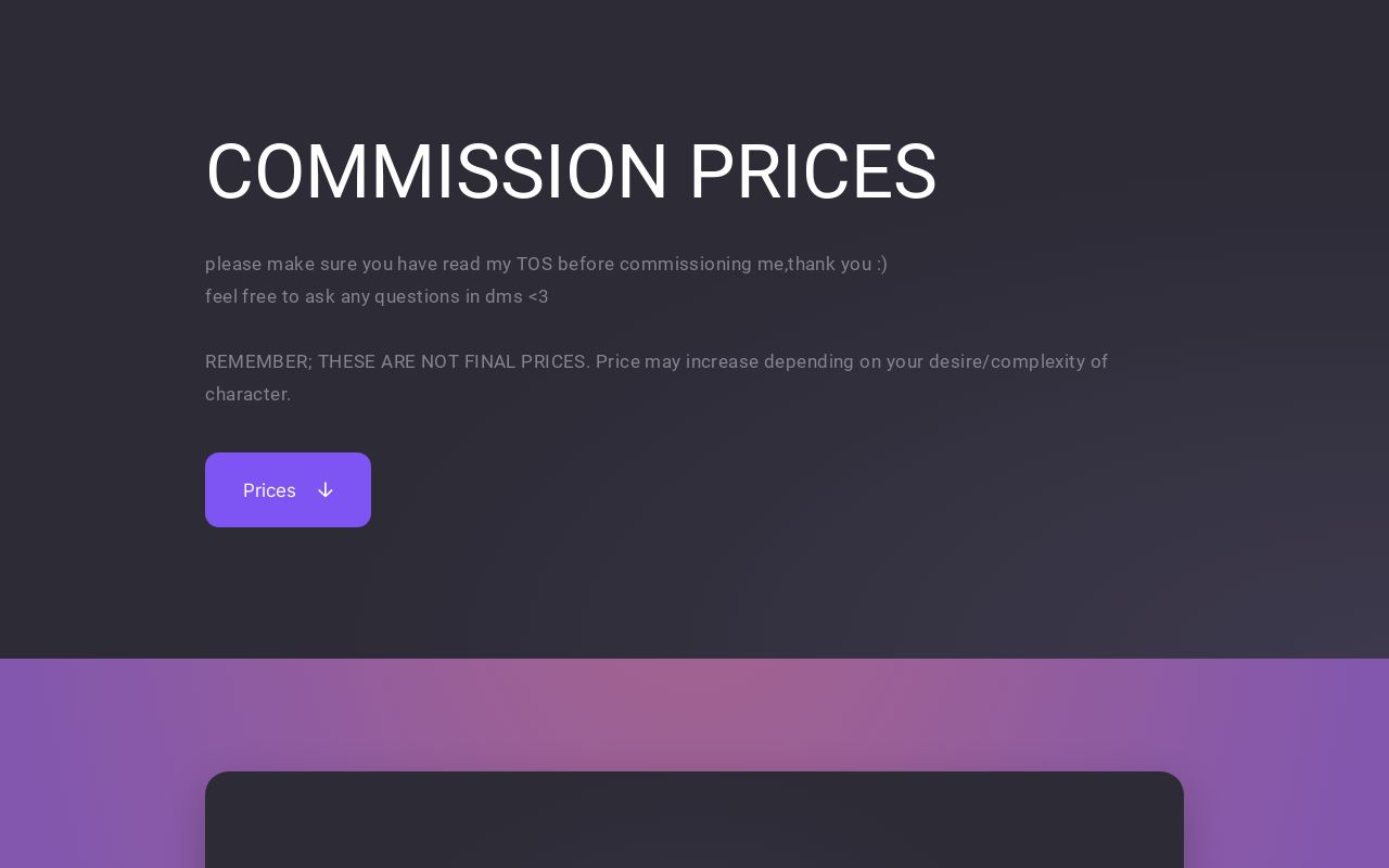art commission prices